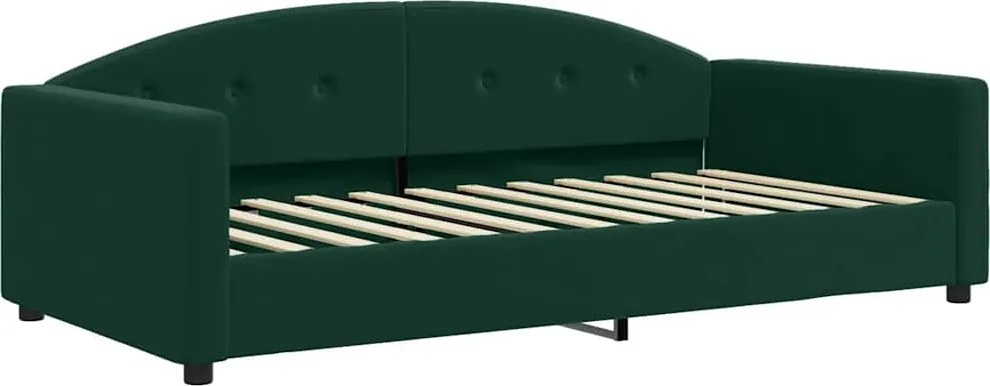 Válenda s přistýlkou a matracemi tmavě zelená 100x200 cm samet 3197334