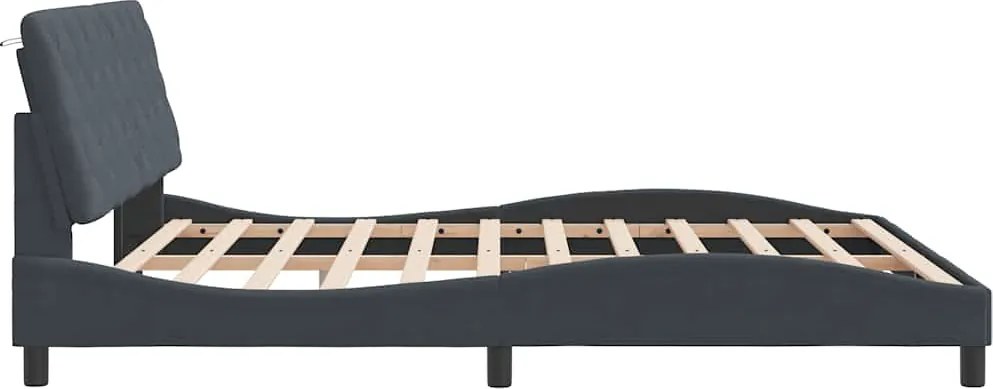 Rám postele bez matrace tmavě šedý 180 x 200 cm samet 3207936