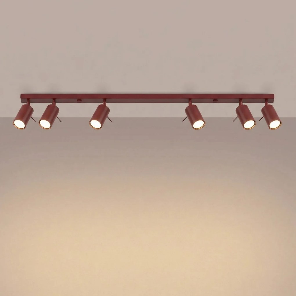 Sollux Lighting Stropní svítidlo RING 6L bordó