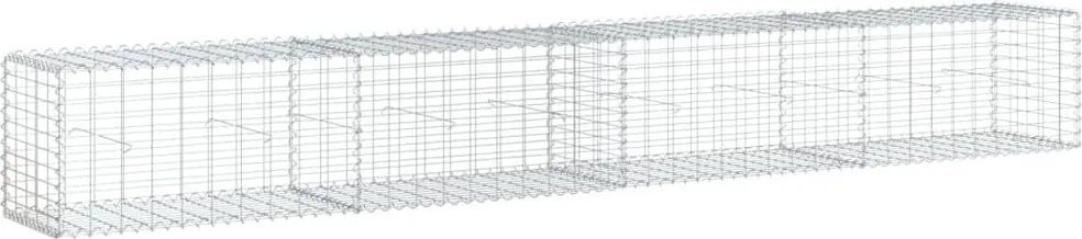 Gabionový koš s víkem 400 x 50 x 50 cm pozinkované železo 3295135