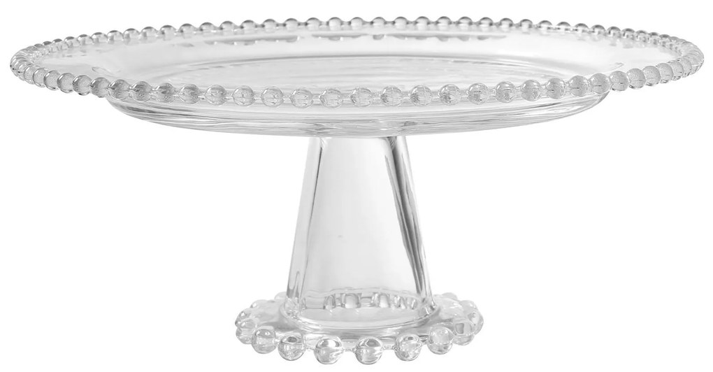 CÔTÉ TABLE Skleněný dortový stojan Pearl, čirá barva, sklo