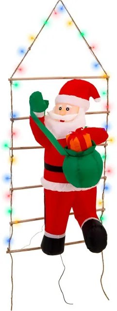 Nafukovací Santa Claus na žebříku 150 cm s LED osvětlením