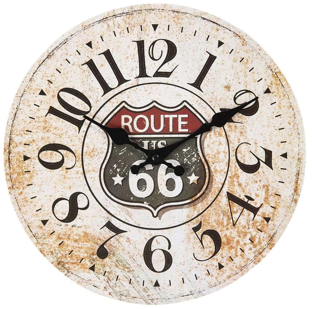 Nástěnné dřevěné hodiny Route 66 30 cm (Clayre &amp; Eef)