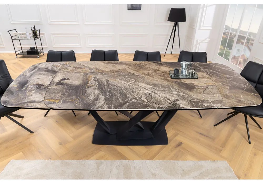 Massive home | Rozkládací keramický jídelní stůl Magma 180-220-260cm taupe mramor