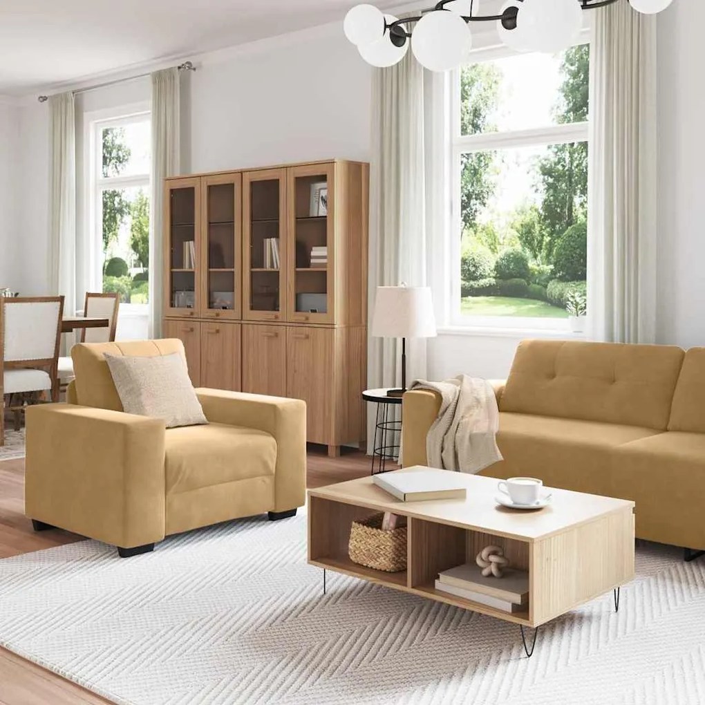 Set pohovek 3 ks Hnědá samet 3324646