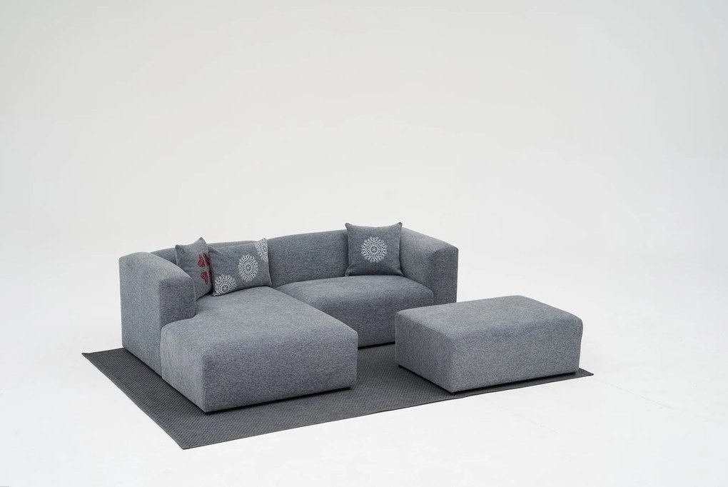 Hanah Home Rohová pohovka LINDEN MINI levá šedá