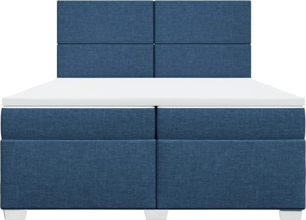 Box spring postel s matrací modrá 200x200 cm textil 3290594