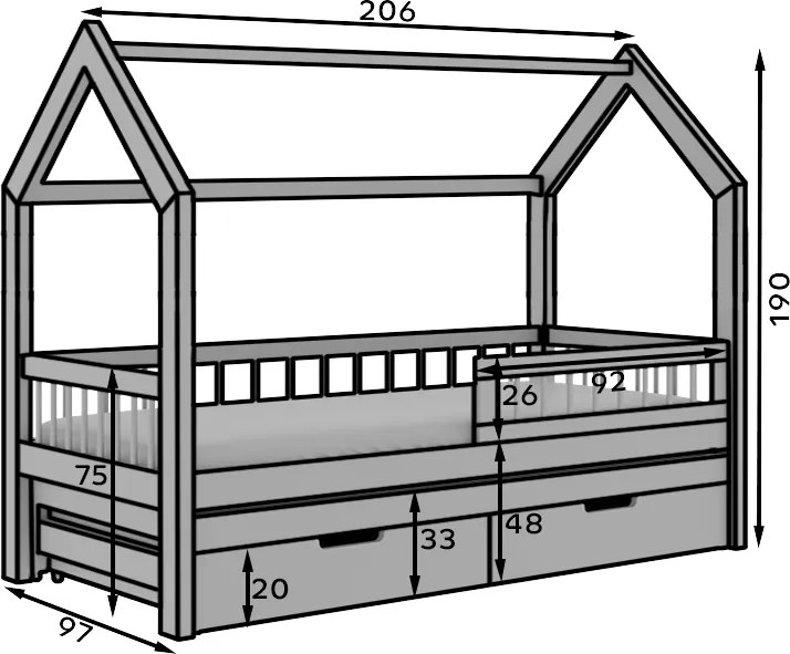 ADRK Furniture Postel Domek Artes