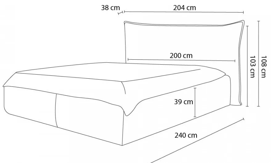 Tmavě šedá čalouněná dvoulůžková postel s úložným prostorem s roštem 160x200 cm Jade – Bobochic Paris