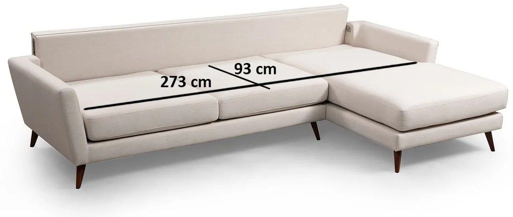Hanah Home Rohová pohovka MAYORKA pravý roh béžová 303 cm 560ARE1152