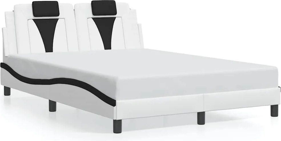 Rám postele Viana bez matrace bílý a černý 140 x 190 cm umělá kůže 3208095