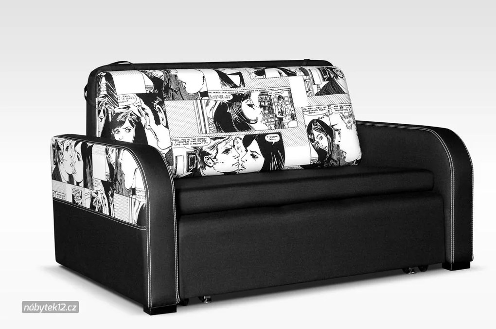 Moderní rozkládací sofa City Life, Komiks/Etna 100/nit 2500/nožky-černá, 109x84x93 cm