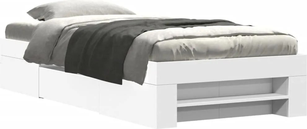 Rám postele bílý 90 x 200 cm kompozitní dřevo 3295492