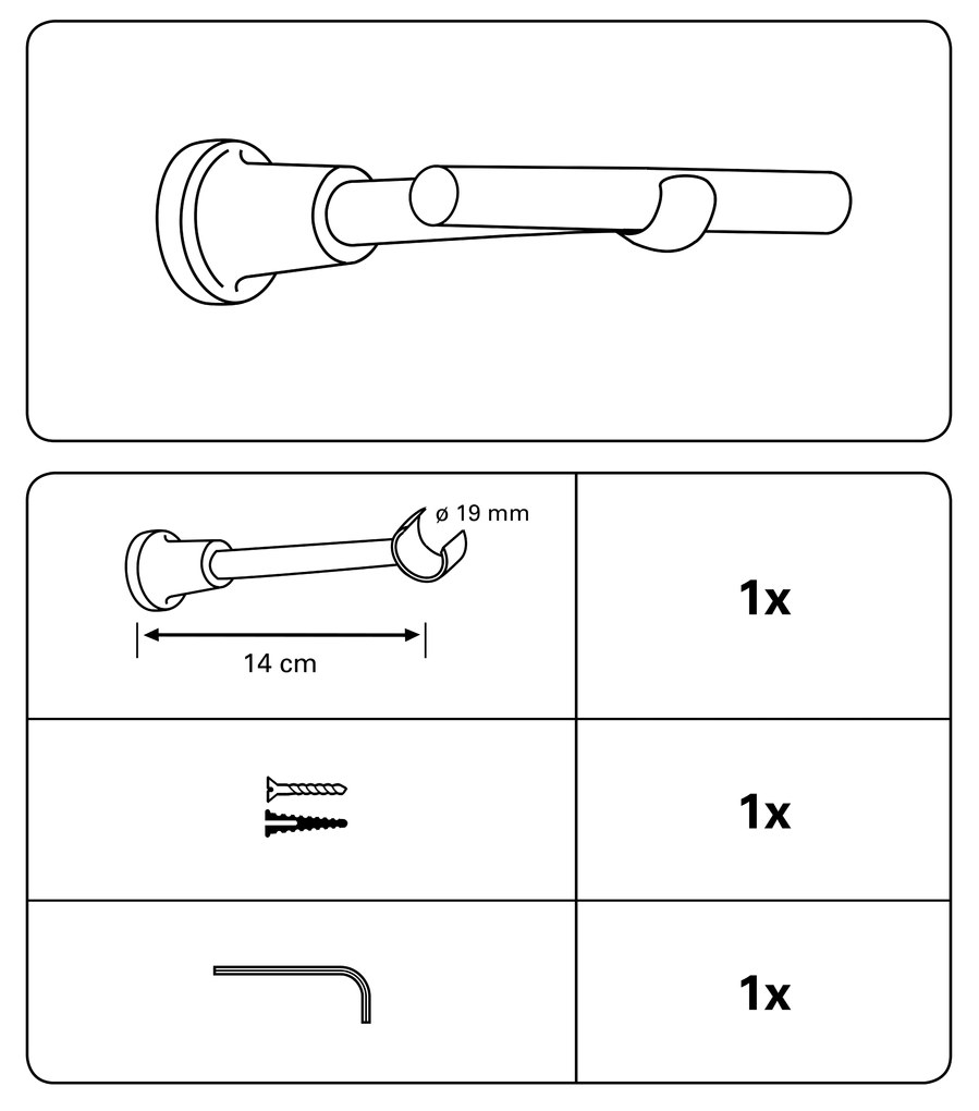 Jednoduchý nosník 14cm Europa, zlatá antika