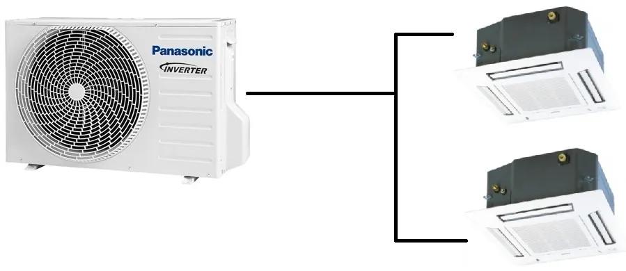 Kazetová Klimatizace Panasonic 1+2 (2kW + 2kW) Multi-split R32