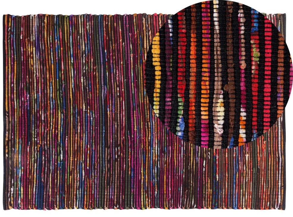 Různobarevný bavlněný koberec v tmavém odstínu 140x200 cm BARTIN Beliani
