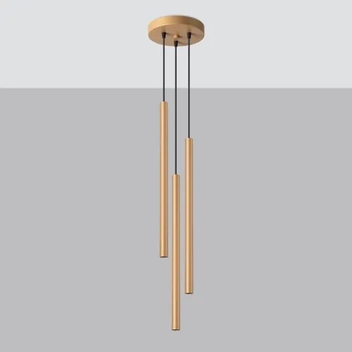 Závěsná lampa SOLLUX PASTELO 3P zlatá G9 3x8W bez žárovky SL.1172