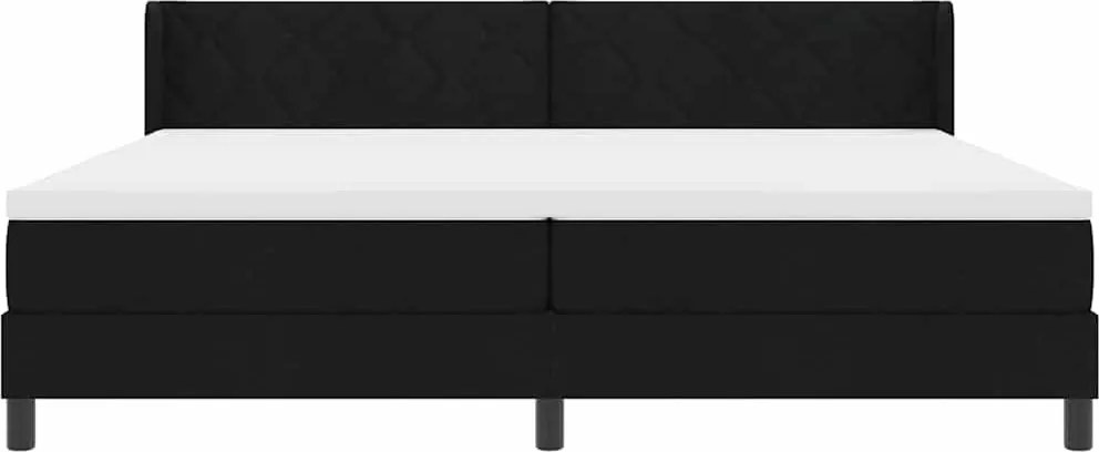 Postel s boxspringem s čelo Černý 200 x 200 cm textil 3341190