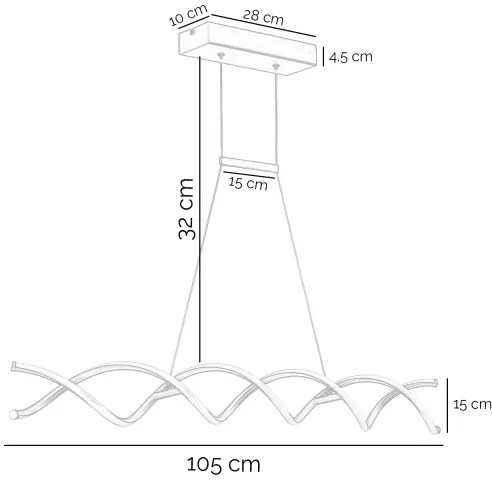 ONLI - LED Lustr na lanku DNA LED/24W/230V 4000K stříbrná
