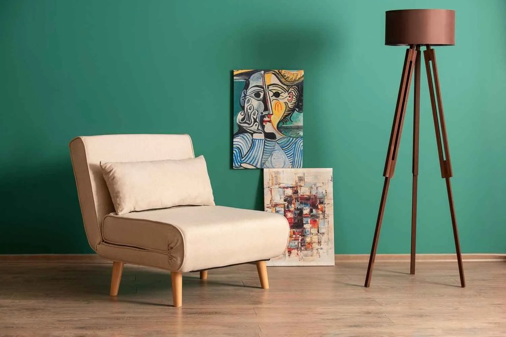 Designové rozkládací křeslo Felicitas krémové