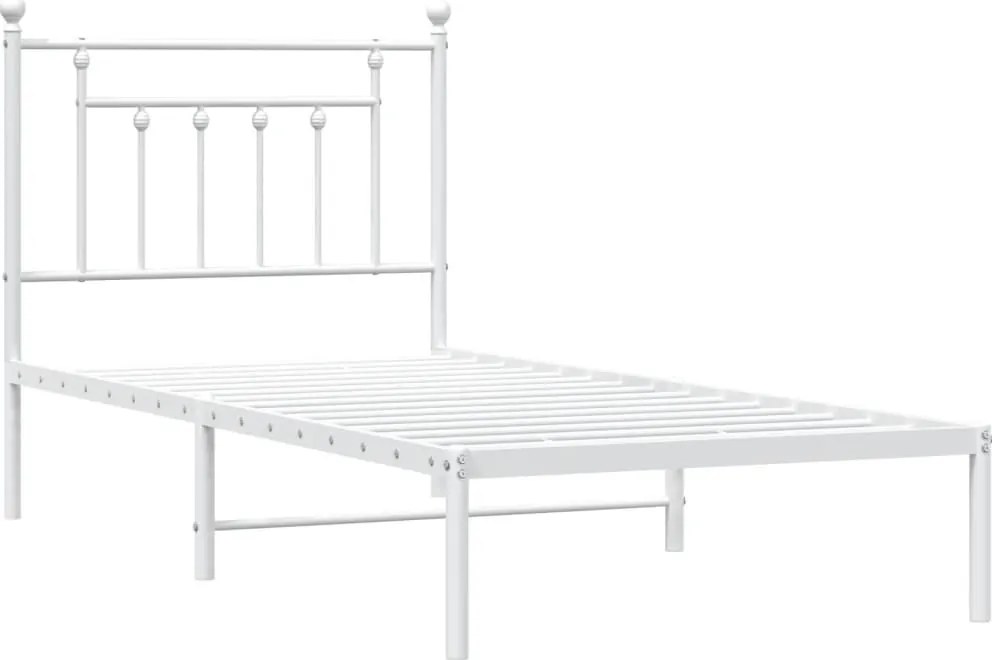 vidaXL Kovový rám postele s čelem 90 x 190 cm [353578] Barva: Černá