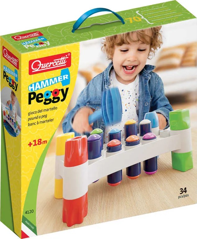 QUERCETTI Hammer Peggy baby zatloukačka 8 kolíků s kladívkem plast 4120