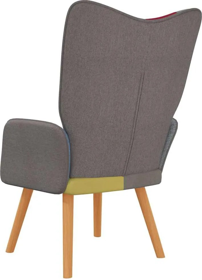 Relaxační křeslo patchwork textil 328183