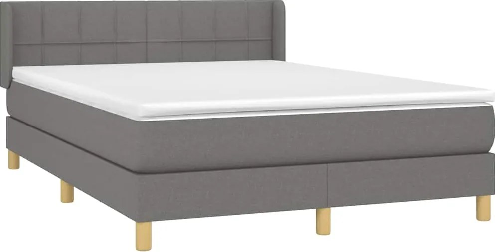 Box spring postel s matrací tmavě šedá 140x200 cm textil 3130274