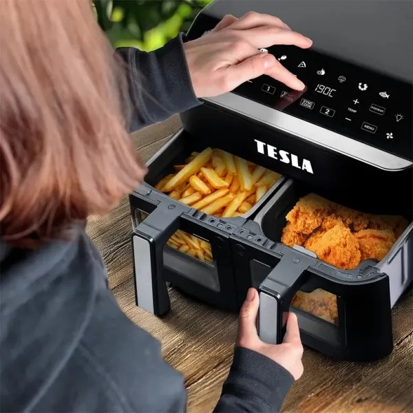 TESLA Electronics AirCook - Multif. duální dig. horkovzd. fritéza 9 l 2400W/230V