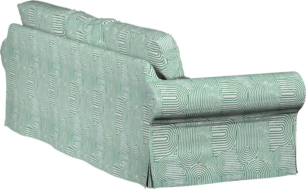 Potah na pohovku IKEA Ektorp 3-místná rozkládací, NOVÝ MODEL 2013 barva zelená látka pletený vzor, vzorované