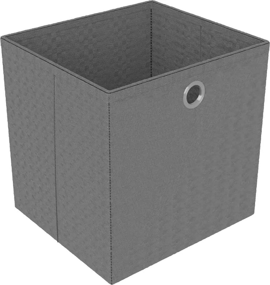 Výstavní police 4 přihrádky s boxy černá 69x30x72,5 cm textil 322599