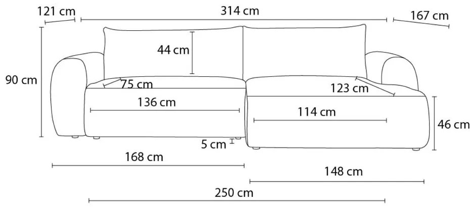Manšestrová rozkládací rohová pohovka v hořčicové barvě (pravý roh) Lucien – Bobochic Paris