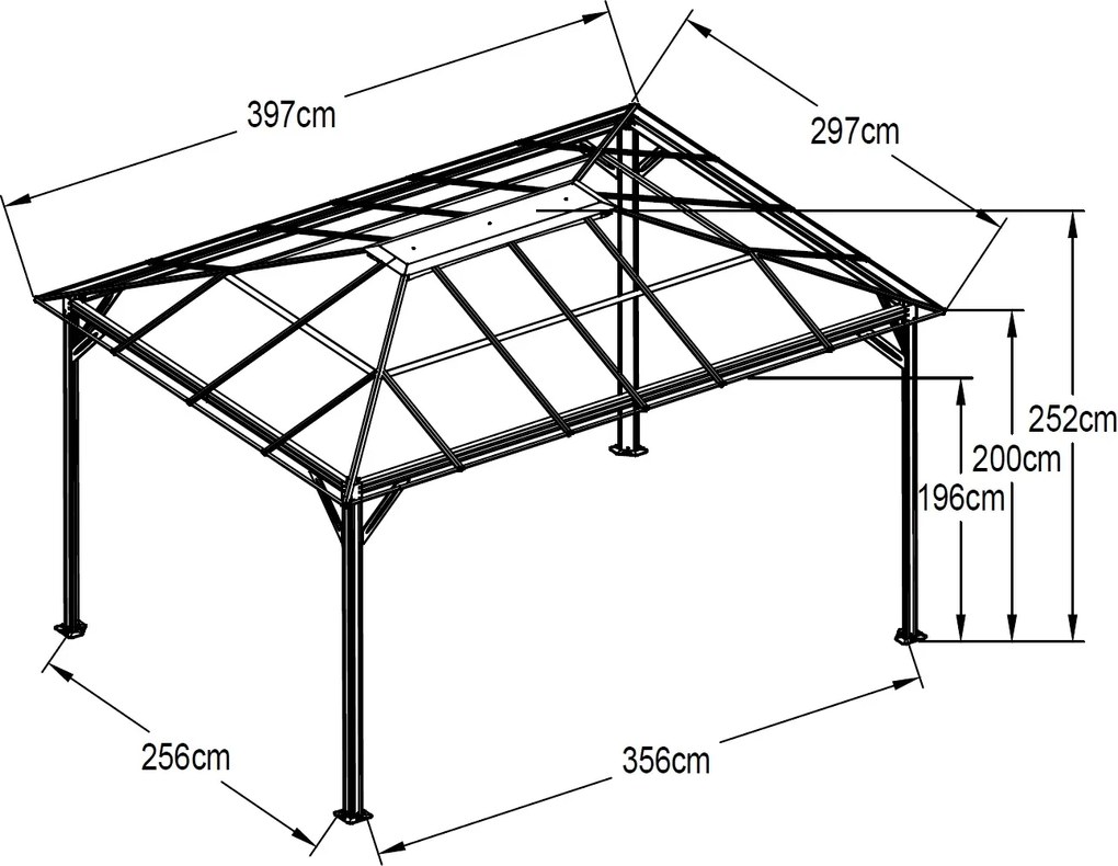 LANIT PLAST, s.r.o. zahradní altán LANITPLAST 43 antracit + bronz PC LG2469