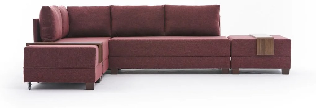 Designová rohová sedačka Ramesha 280 cm bordó - levá