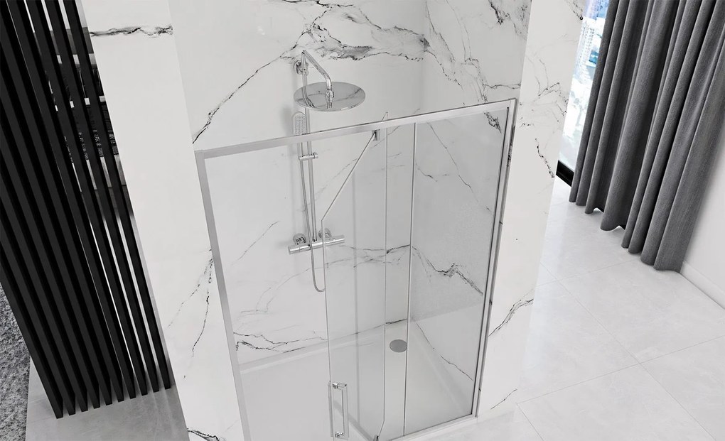 Rea Rapid Swing, 1-křídlé sprchové dveře 120 x 195 cm, 6mm čiré sklo, chromový profil, REA-K5456