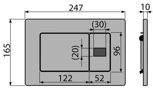 Alcadrain Ovládací tlačítko kov M279S-SLIM