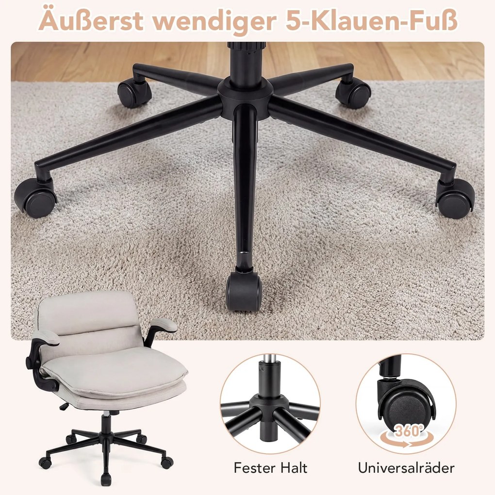 Costway Ergonomická kancelářská židle, výškově nastavitelná psací židle, otočná