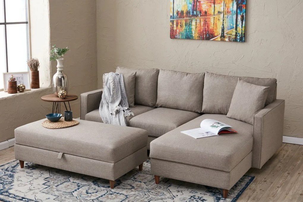 Atelier del Sofa Rohová sedací souprava Eva Right - Cream, Krémová