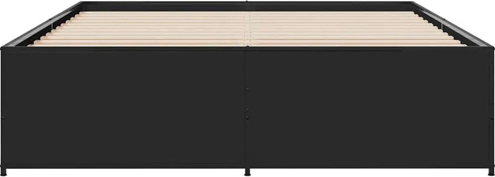 Rám postele černý 140 x 200 cm kompozitní dřevo a kov 3279887