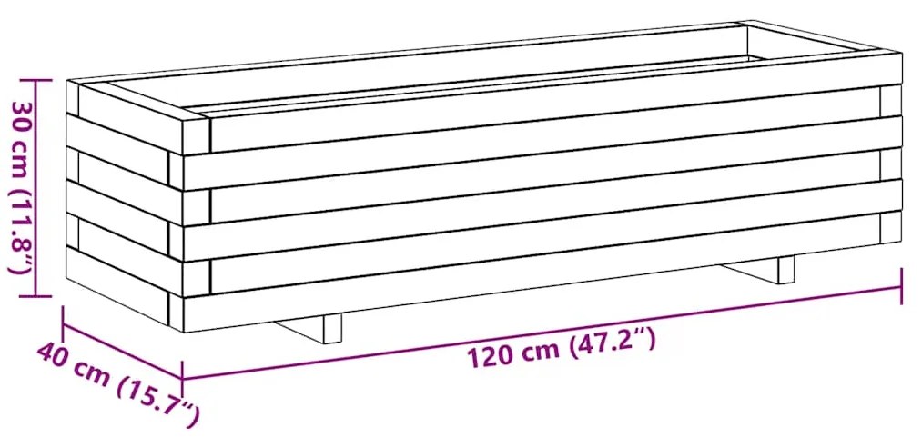 vidaXL Marketos Vyvýšený záhon 120 x 40 x 30 cm dřevo obdélníkový