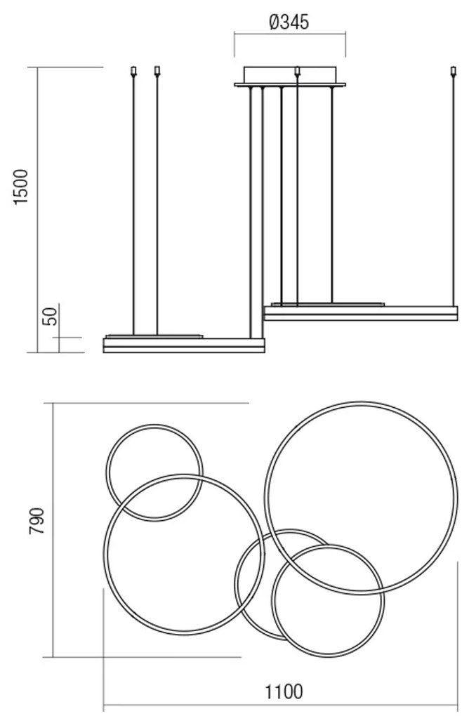 Redo 01-2609 závěsné LED svítidlo stmívatelné Sigua matně zlaté, 114W, 3000K, 110cm