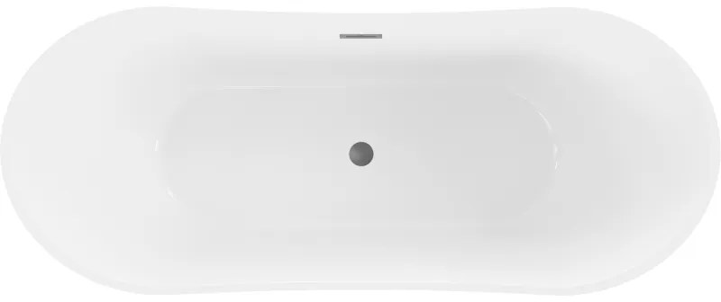 Mexen Celia, volně stojící vana 170 x 75 cm, bílá-černá, broušený grafit přepad, 52331707575-95