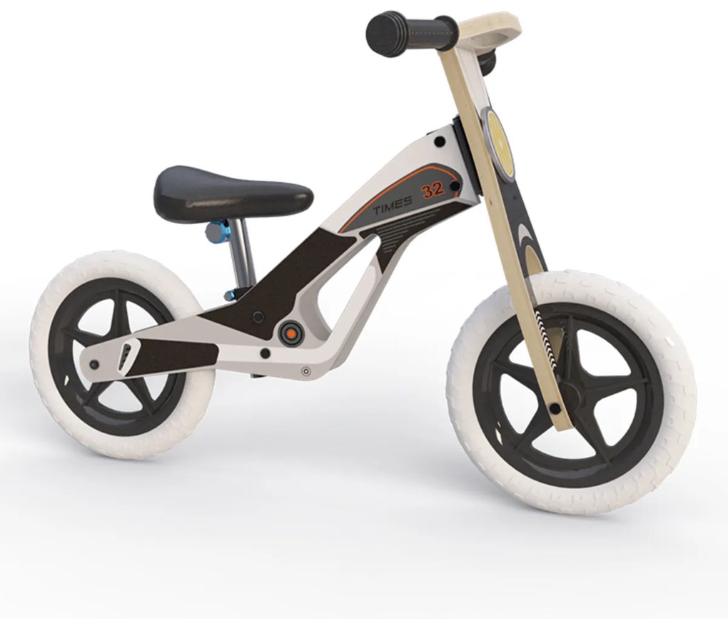 Dřevěné odrážedlo Drake - černobílé  wooden bike