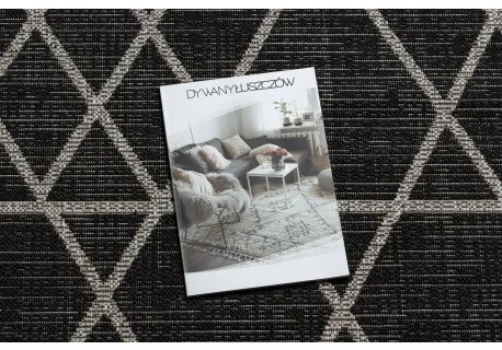 Dywany Luszczow Kusový koberec SIZAL FLOORLUX 20508 Černá / stříbrný TROJÚHELNÍK Rozměr koberce: 120 x 170 cm