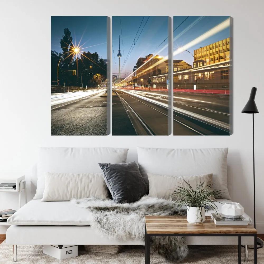 Vícedílný obraz Panoramatický Výhled Na Ulice Berlína Nedostatek Nedostatek Přírodní plátno 120x80