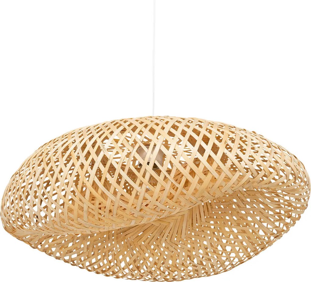 Závěsná lampa boho, určena nad stůl BEDDY, bambusová, 51 cm