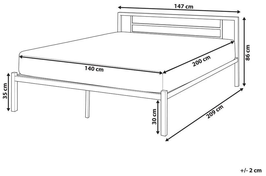 Manželská postel 140 cm Cush (bílá) (s roštem). 1078520