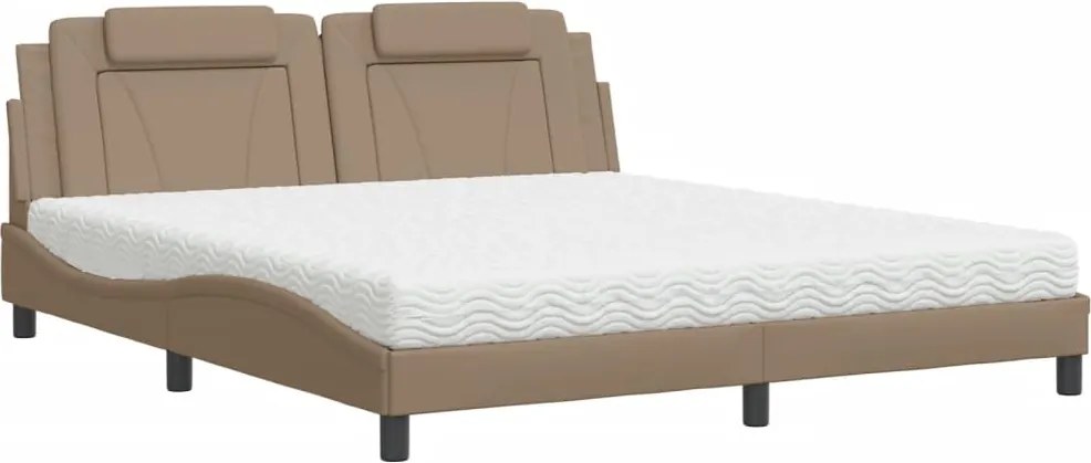 Postel Viana s matrací cappuccino 180 x 200 cm umělá kůže 3208814