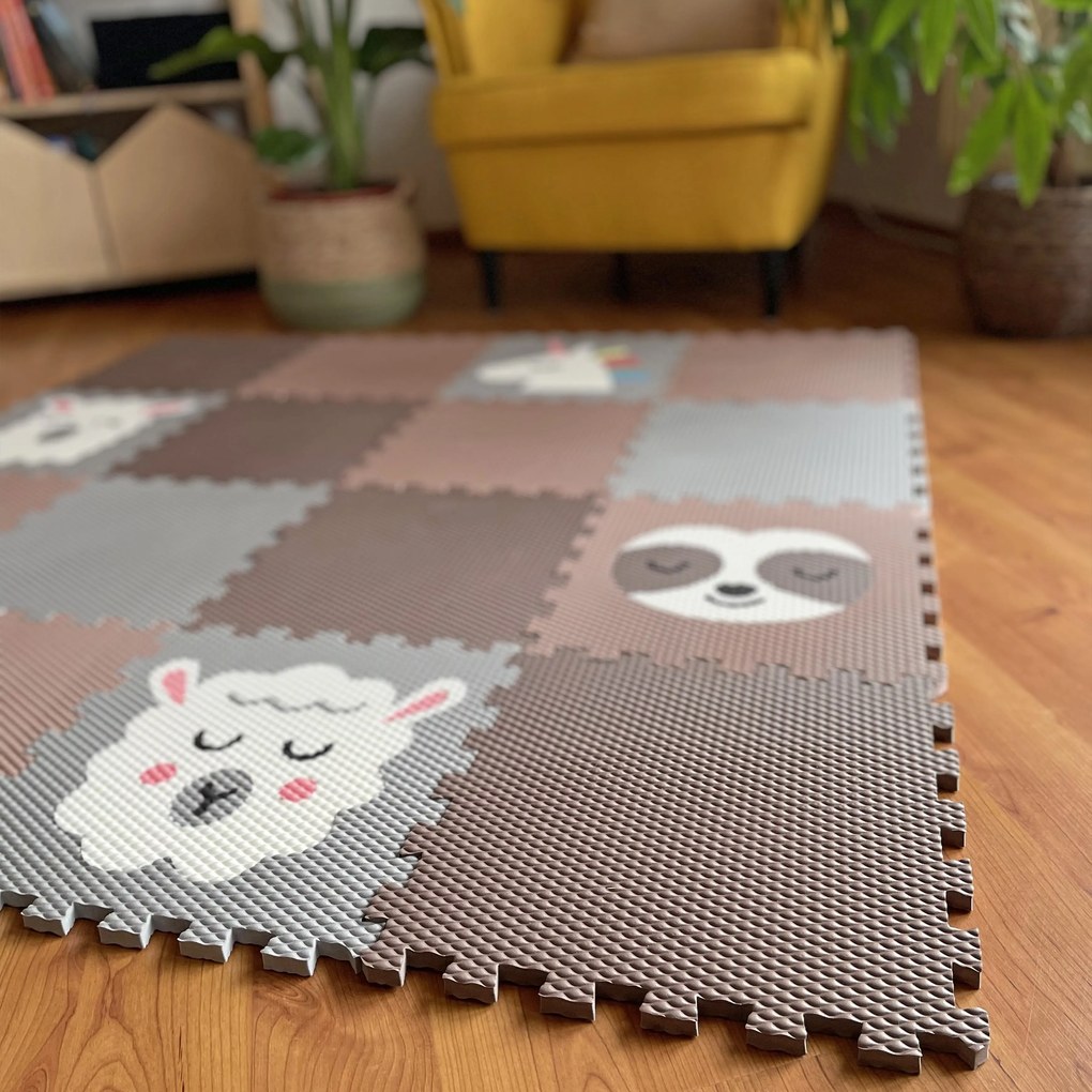 Vylen Minidecfloor podlaha 16 dílů - jednorožec, lama, beránek a lenochod 24-16-15