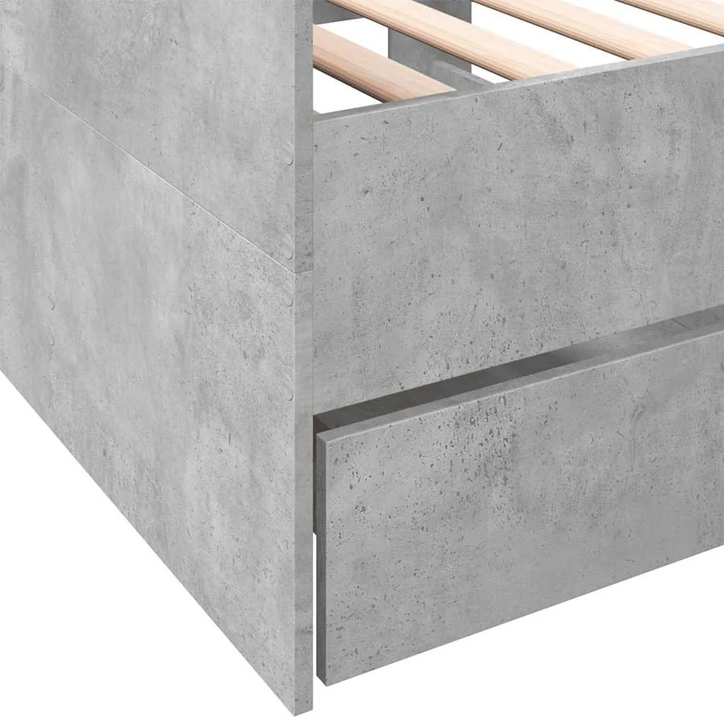 Válenda se zásuvkami bez matrace betonově šedá 75 x 190 cm 3280835